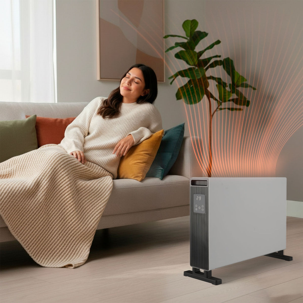 Calefactor eléctrico de convección con panel táctil - cobertura 20m2 ...