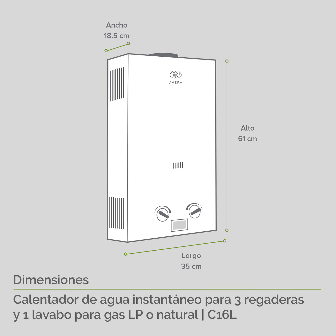 Calentador de Agua Instantáneo 16L en Oferta | Avera.mx