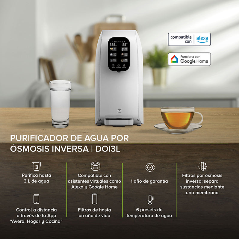 Purificador de agua por ósmosis inversa 3 L WiFi — Avera